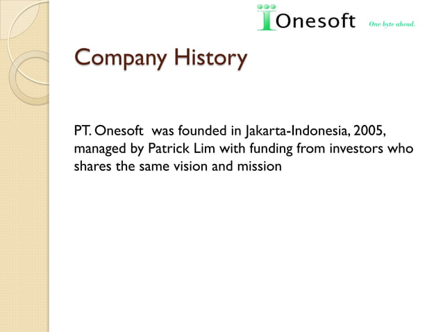 Onesoft Company Profile | PDF