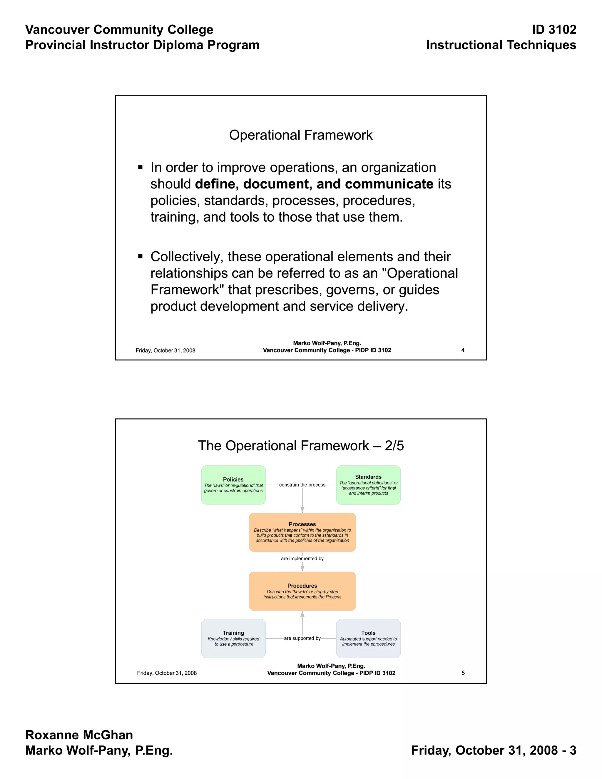 Operational Framework | PDF