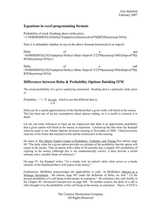 Option Probability | PDF