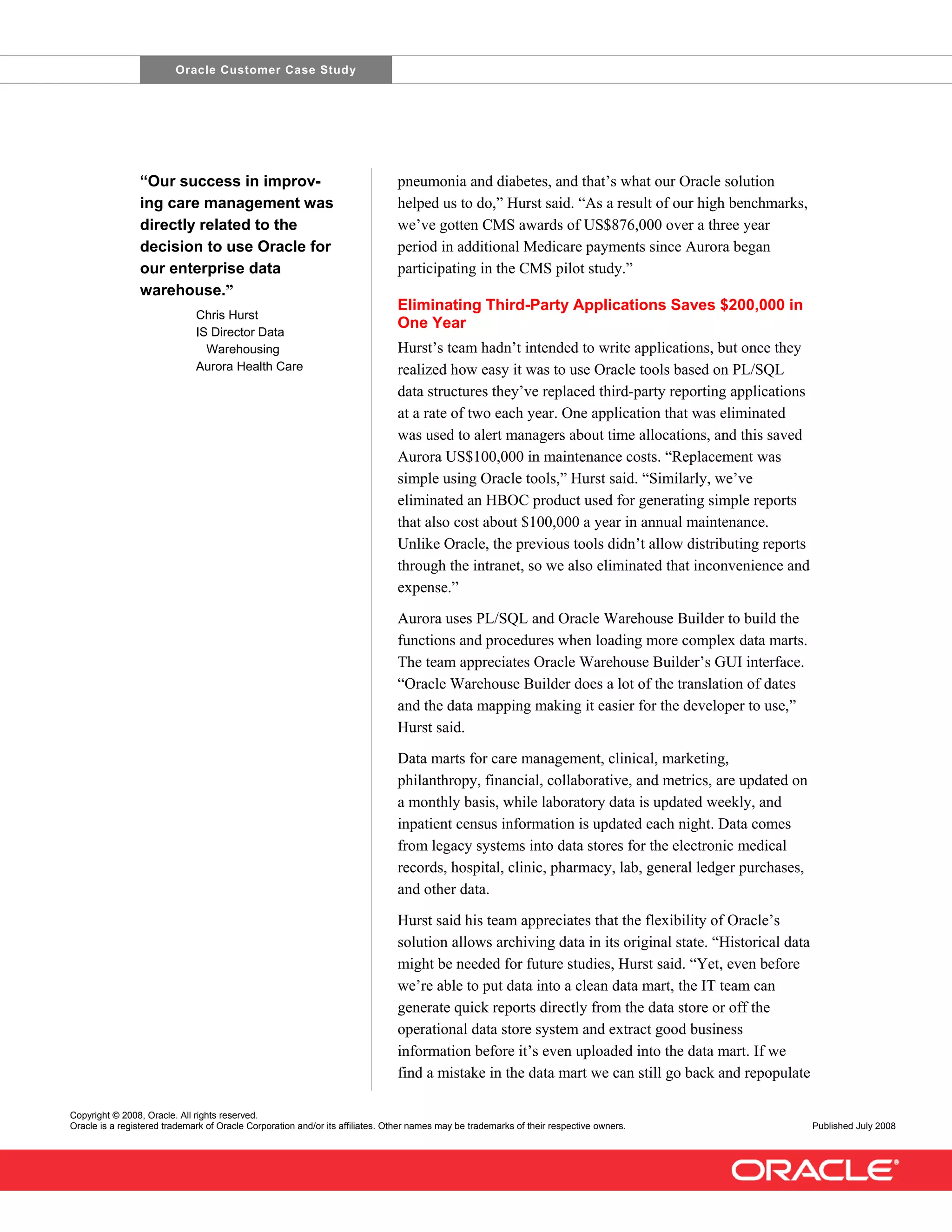 Oracle Case Study | PDF