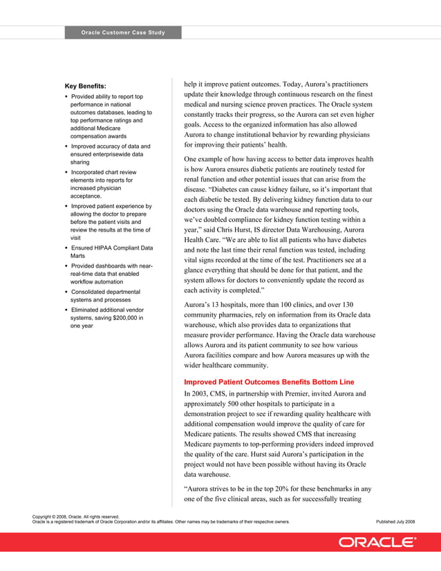 Oracle Case Study | PDF