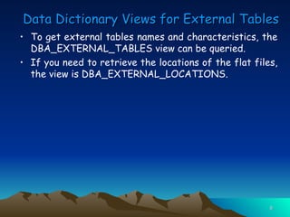 Oracle External Tables | PPT