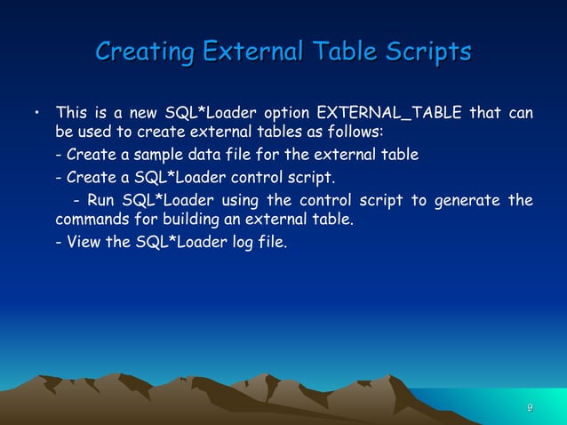 Oracle External Tables | PPT