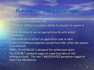 Oracle Flashback Query 3 | PPT