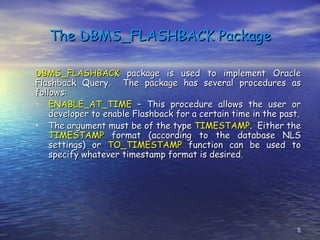 Oracle Flashback Query 3 | PPT