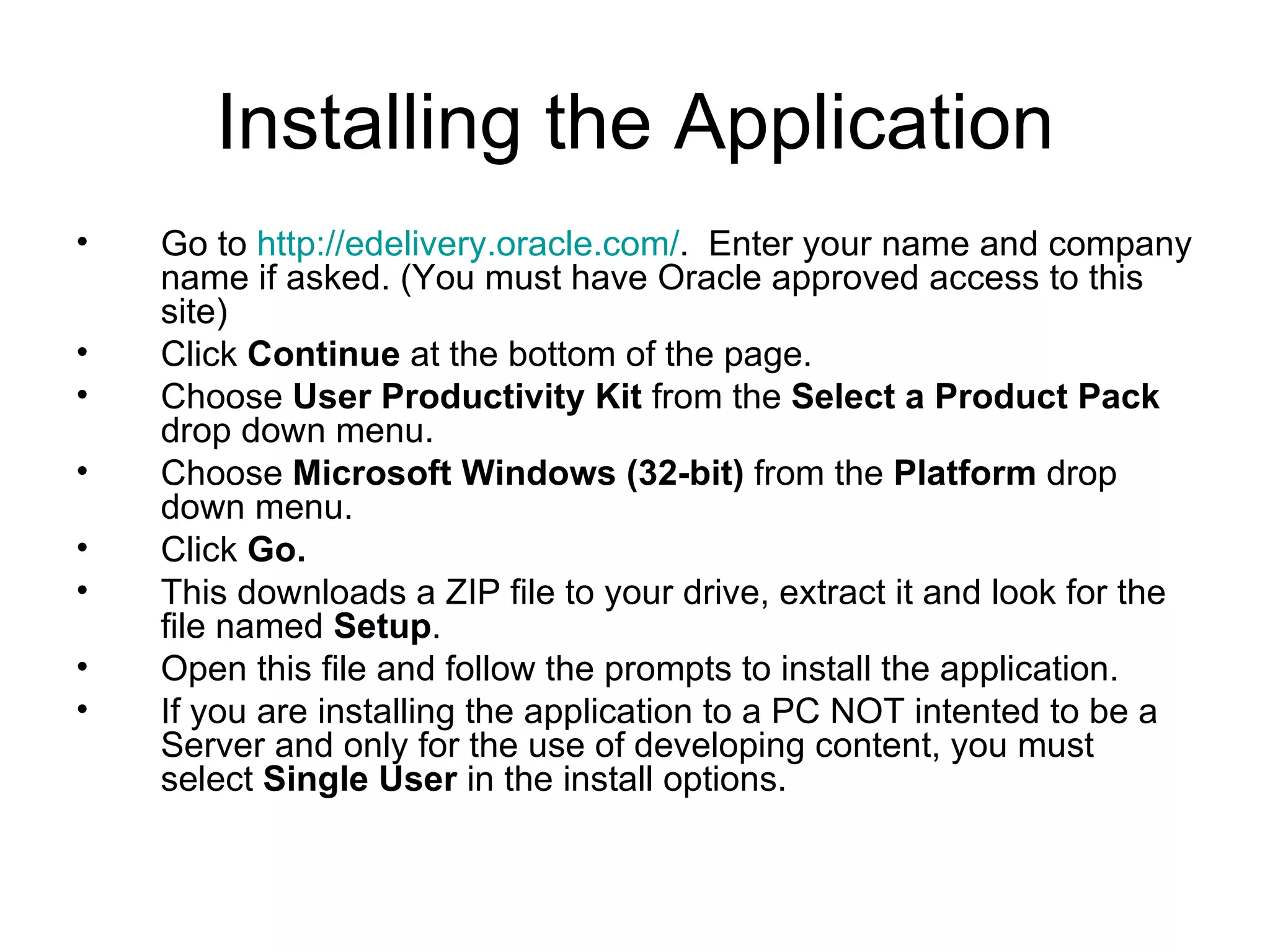 Oracle User Productiviy Kit | PPT