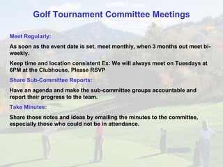 Organizing & Managing a Profitable Golf Tournament | PPT