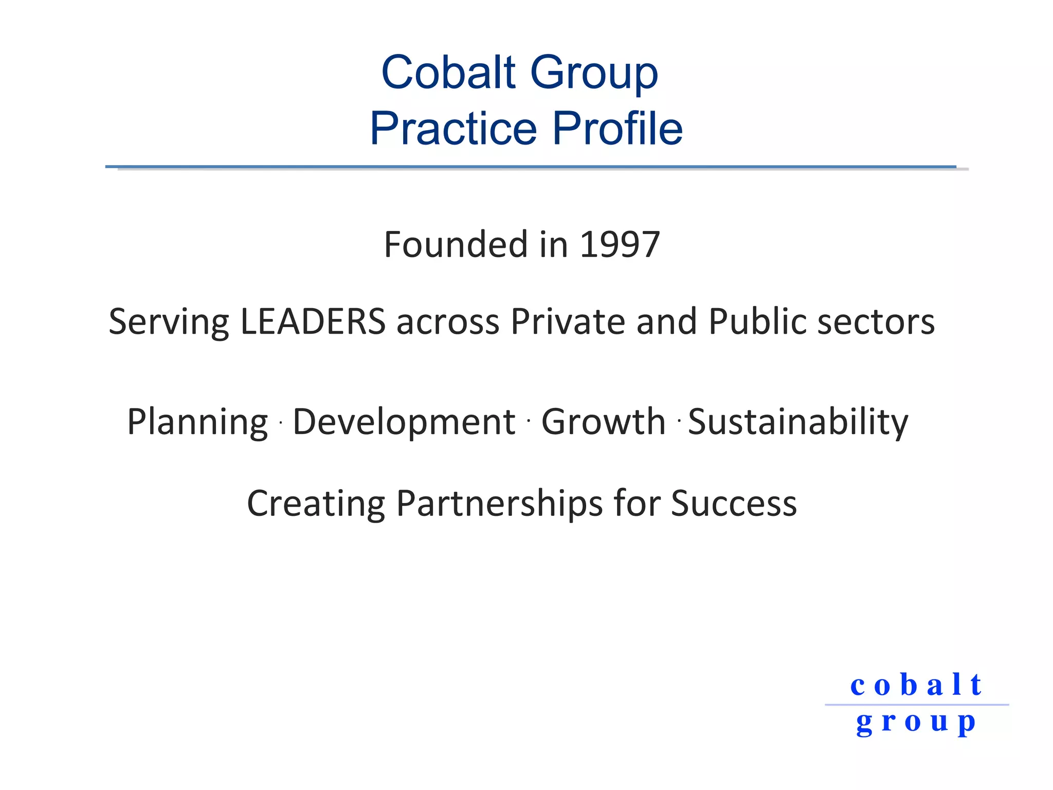 Cobalt Group Overview | PPT