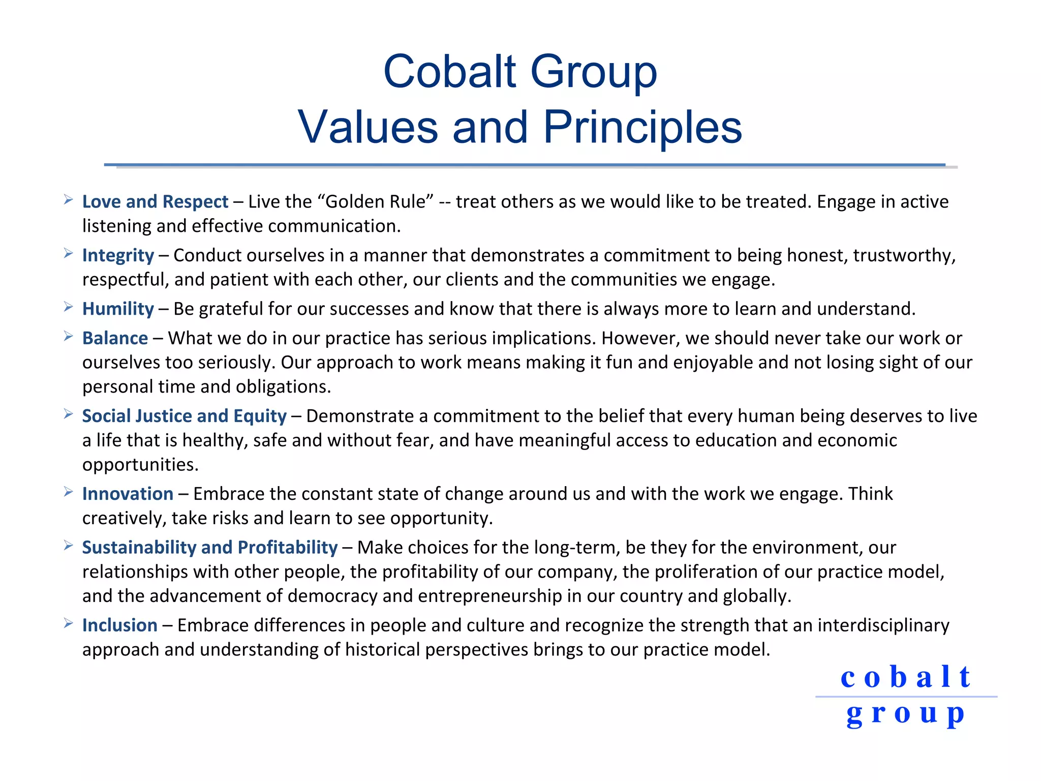 Cobalt Group Overview | PPT