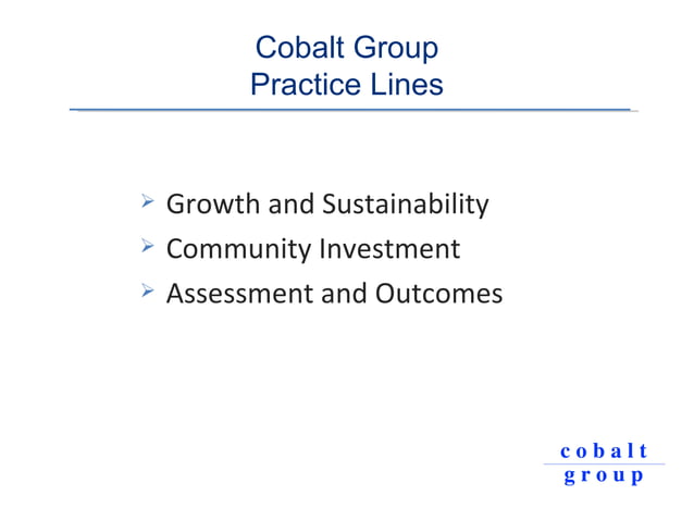 Cobalt Group Overview | PPT
