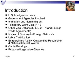 Overview U S Immigration Law | PPT