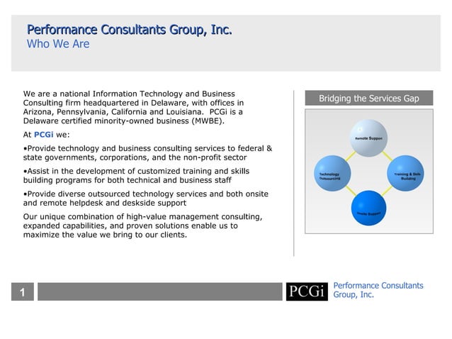 PCGi Capabilities Presentation | PPS