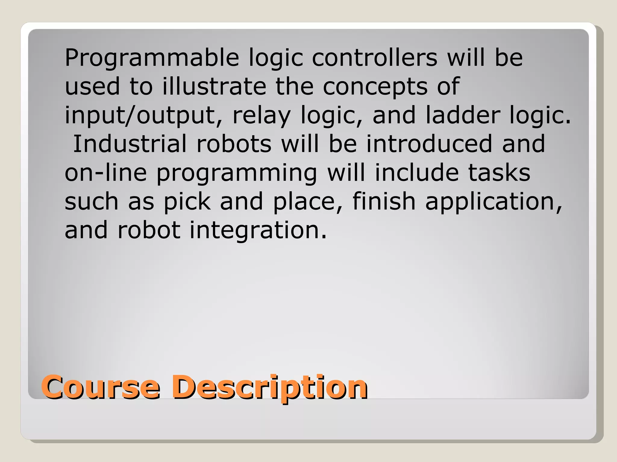 PLCs And Industrial Robotics | PPT