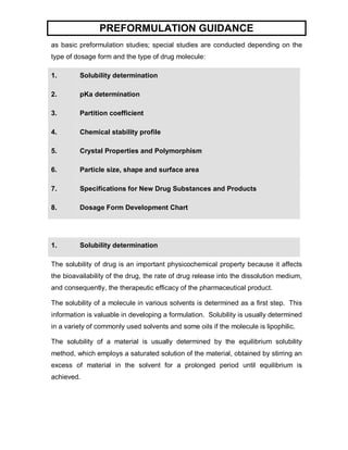 Preformulation Guide | PDF