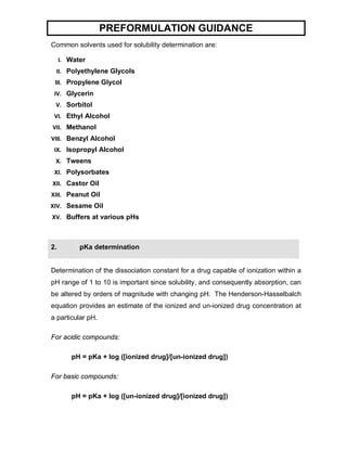 Preformulation Guide | PDF