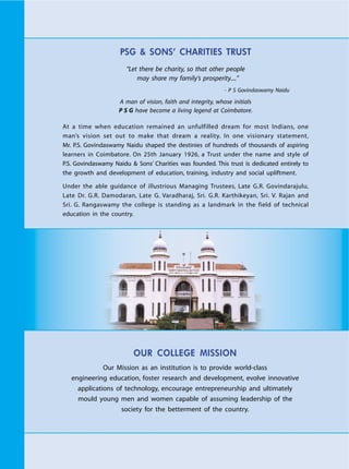PSG Tech College Profile | PDF