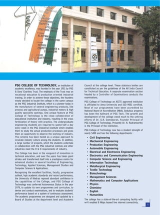 PSG Tech College Profile | PDF