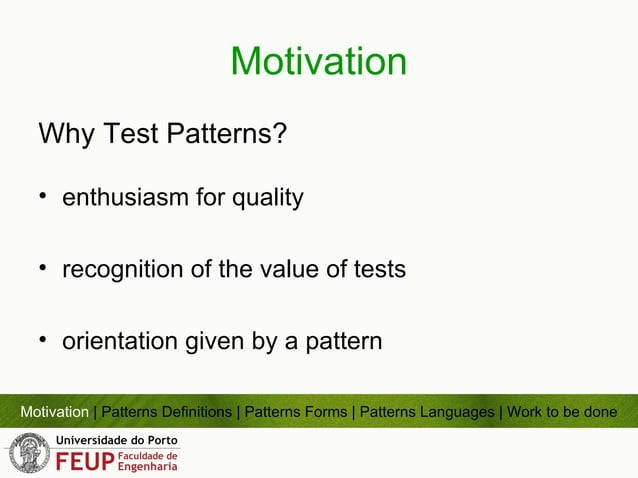 Test Patterns - What is a Pattern? | PPT