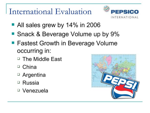 Pepsi Co Powerpoint | PPT | Business | Business and Finance