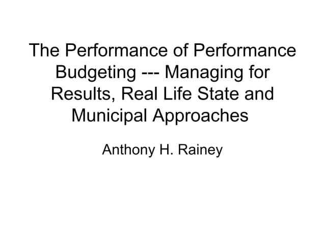 Performance Based Budgeting | PPT | Business Accounting & Finance ...