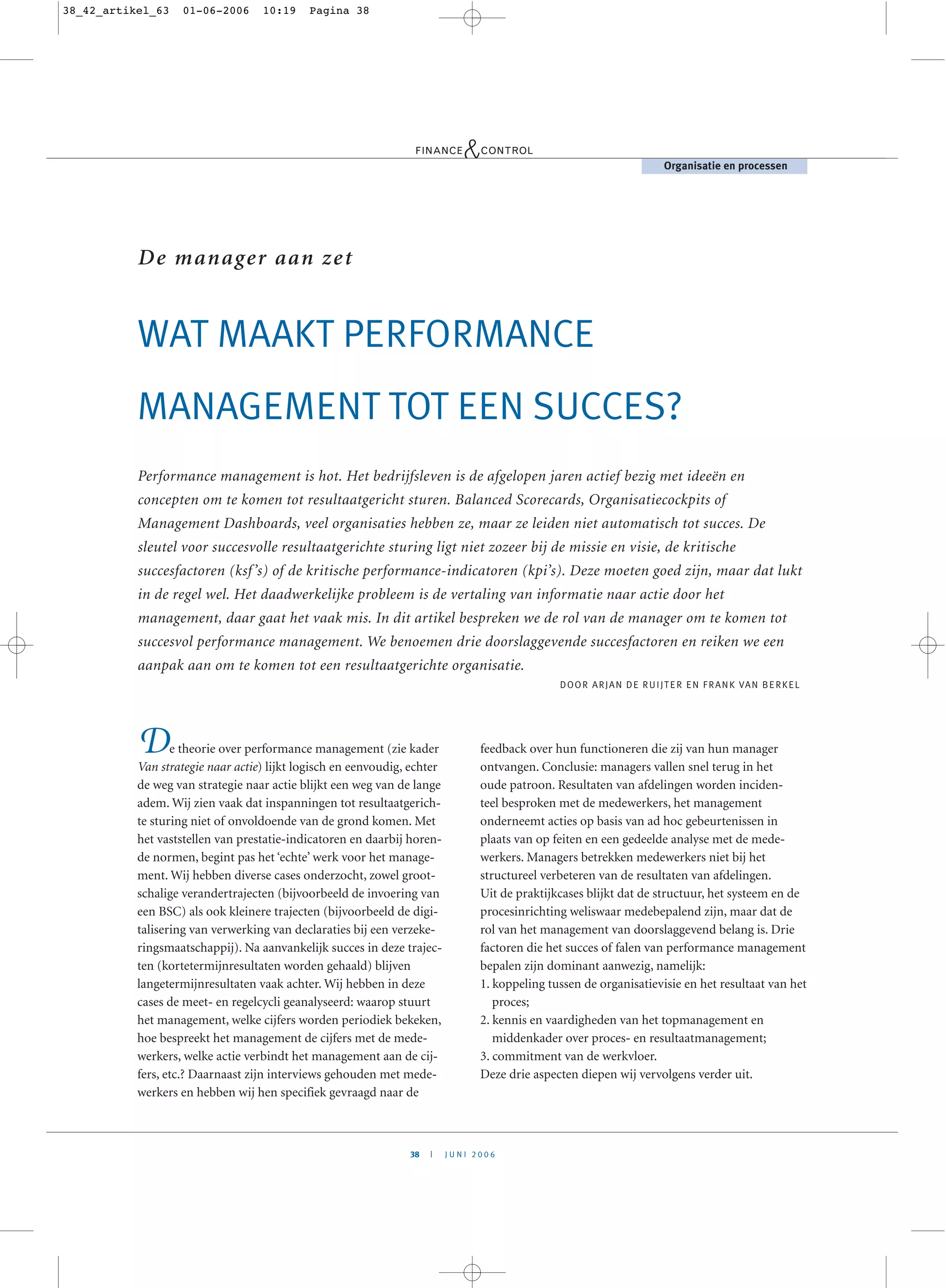 Performance Management - Manager Aan Zet | PDF | Business ...