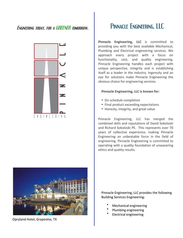Pinnacle Engineering General Marketing Package 02 05 09 | PDF ...