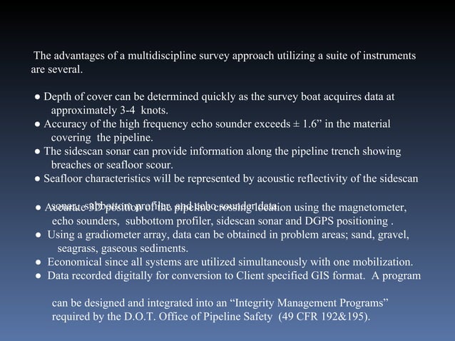 Pipeline Depth Of Cover Surveys | PPT