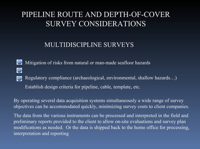 Pipeline Depth Of Cover Surveys | PPT