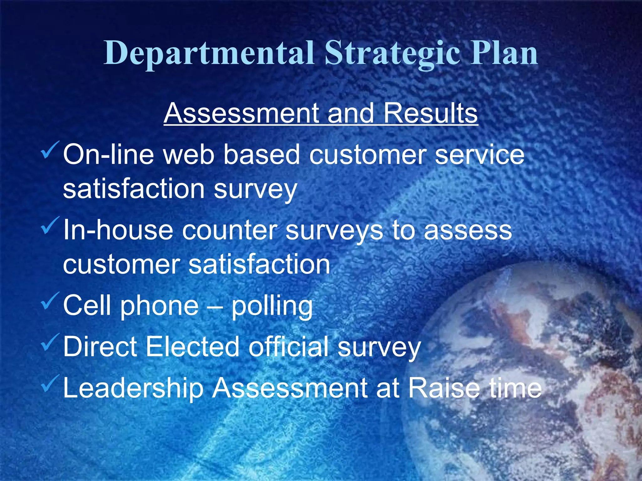 Planning And Development Department Strategic Operational Plan | PPT