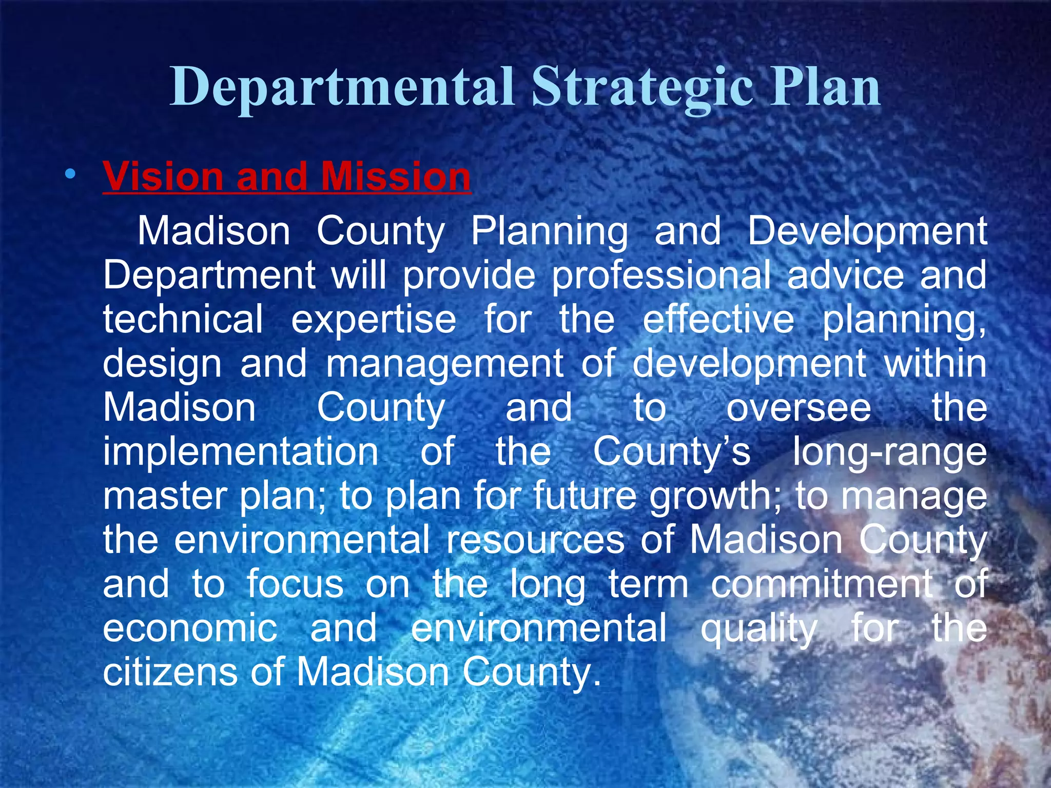 Planning And Development Department Strategic Operational Plan | PPT