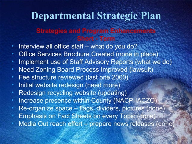 Planning And Development Department Strategic Operational Plan | PPT
