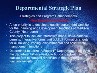 Planning And Development Department Strategic Operational Plan | PPT