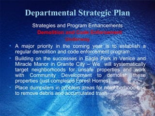 Planning And Development Department Strategic Operational Plan | PPT