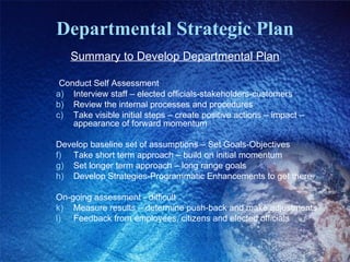 Planning And Development Department Strategic Operational Plan | PPT