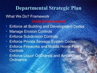 Planning And Development Department Strategic Operational Plan | PPT