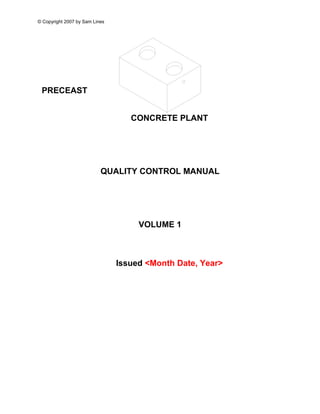 Precast Plant Quality System Documentation Set | DOC