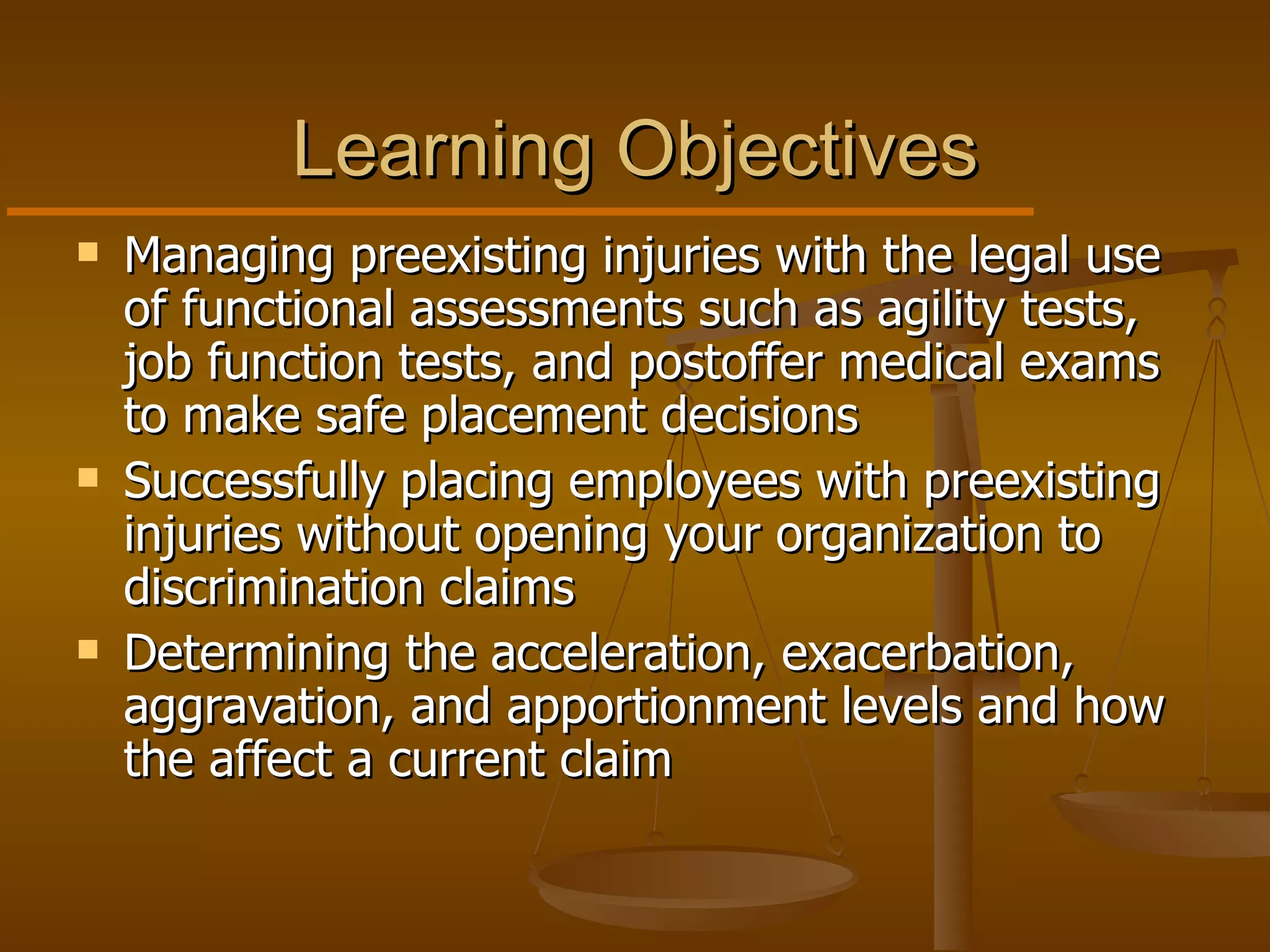 Pre Existing Injuries | PPT