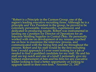 Recommendations For Robert Ciresi | PPT | Resume Writing and Advice ...