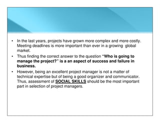 Project Manager Competences And Selection | PDF