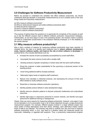 Productivity Improvement In Sw Industry | PDF