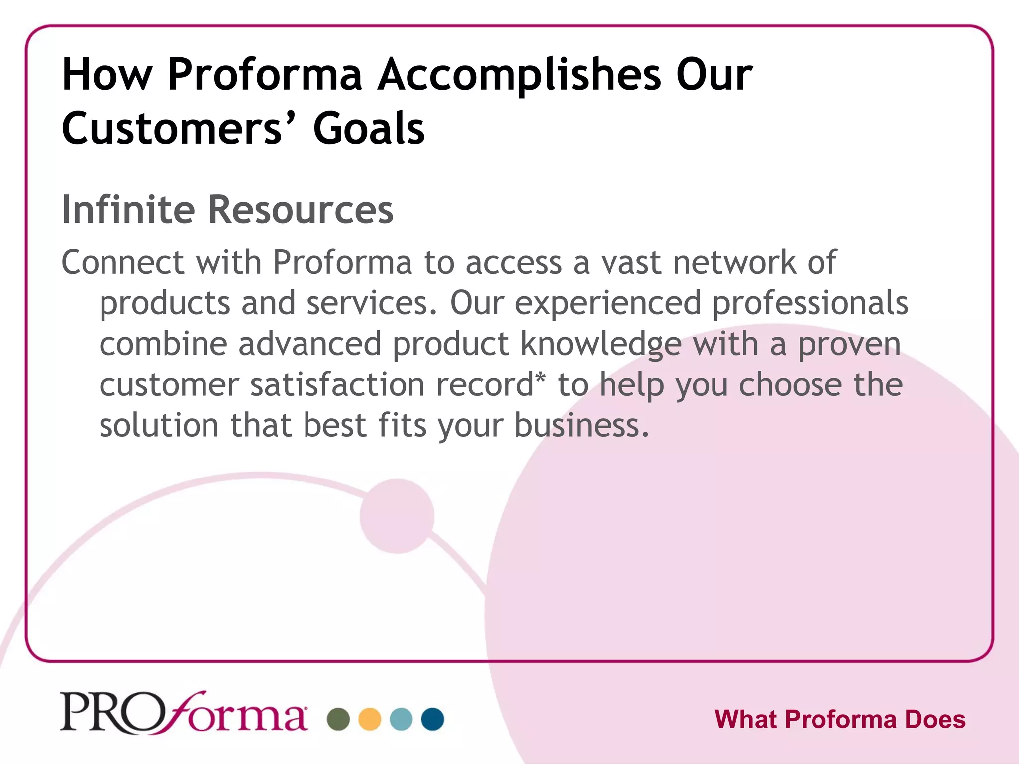 Proforma One Source Infinite Resources | PPT