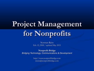 Project Management For Nonprofits | PPT