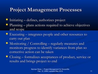 Project Management For Nonprofits | PPT