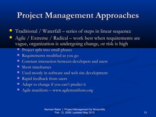 Project Management For Nonprofits | PPT