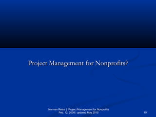Project Management For Nonprofits | PPT