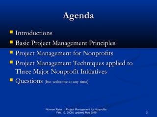 Project Management For Nonprofits | PPT