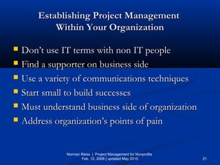 Project Management For Nonprofits | PPT