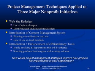 Project Management For Nonprofits | PPT