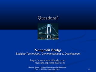 Project Management For Nonprofits | PPT
