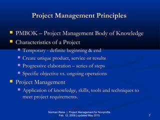 Project Management For Nonprofits | PPT